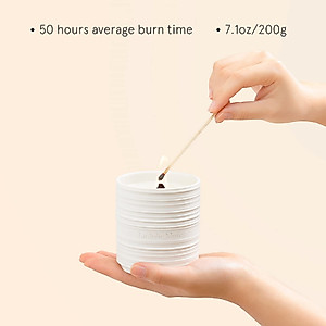 LA JOLIE MUSE Sandalwood & Patchouli Candle, Wood Wicked Candles, Candles for Home Scented, Natural Soy Candles, Clean Burn Candle, 50 Hours