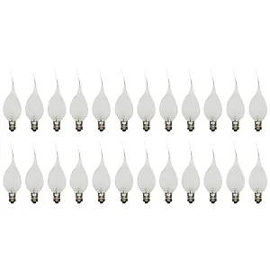 Creative Hobbies 5 Watt Silicone Dipped Country Candle Lamp Light Bulbs - Replacement Bulbs for Candles and Chandeliers - Box of 24