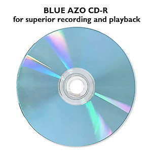 Optical Quantum Blue AZO CD-R 700MB 52X White Inkjet Hub Printable Blank Recordable Media Discs – 100pk Spindle for Music, Data, and Photo Storage