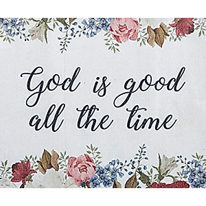 Gifts for Women, God is Good All the Time Tote Bag with Floral Design, 14 Inch
