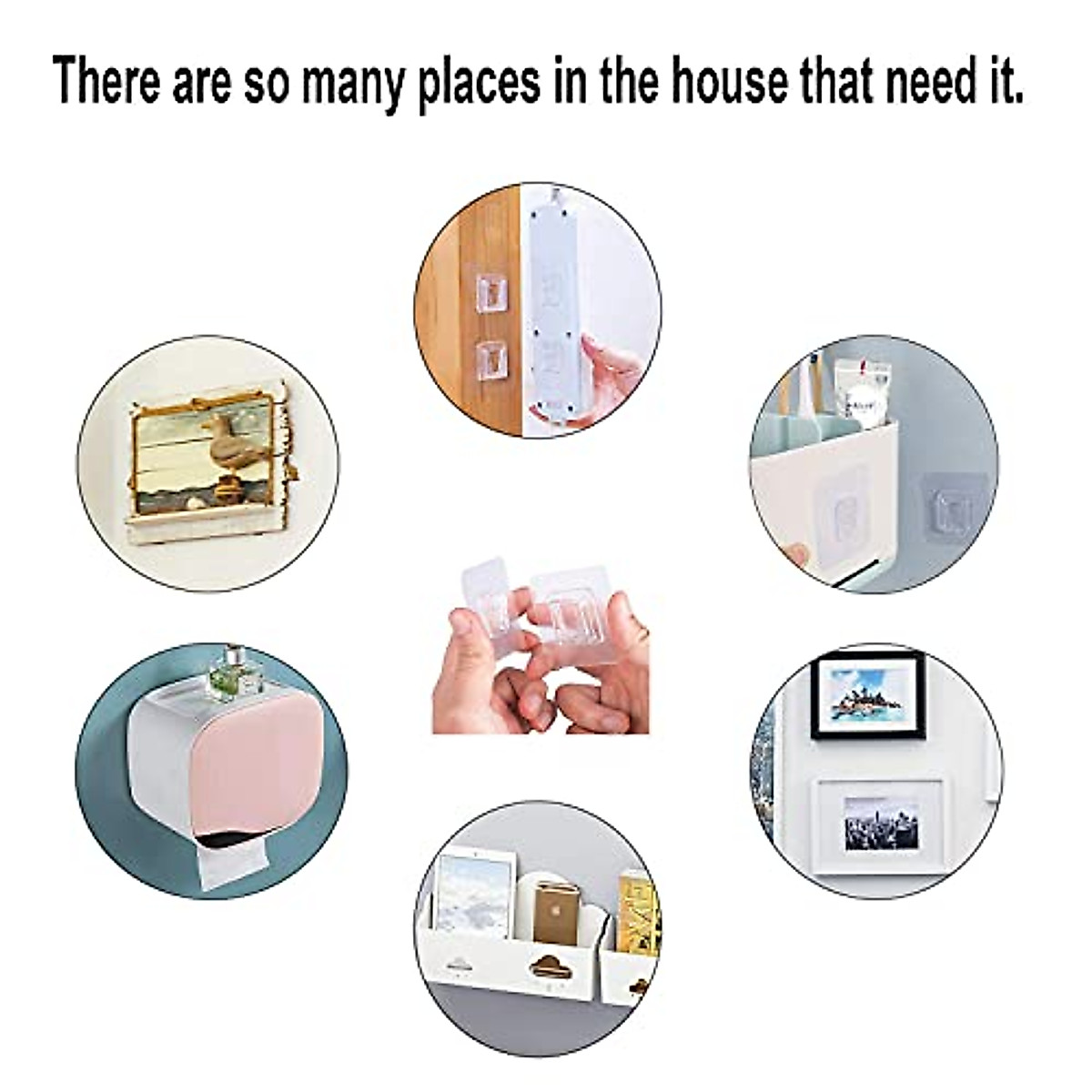 Double-Sided Adhesive Hooks 10 Pair, Adhesive Hooks 10pcs, Adhesive Wall Hooks, Self-Adhesive Hooks, Wall-Sticking Hooks Without Punching and Nails, Waterproof and Oil-Proof (20 Pack) (Type-A)