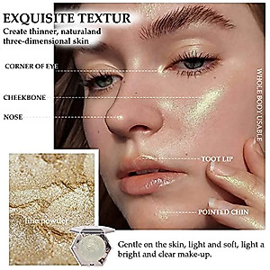 Shimmer Pearl Champagne Gold Highlighter Makeup Contour Palette,Face Illuminator Highlighter, Blush and Makeup Highlighter Bronzer Palette Highlighter+Makeup iluminadores Make Up (Dazzling)