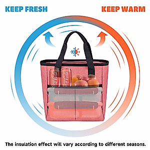 FITHOME Small Insulated Lunch Bags for Women, Leakproof Lunch Box for Women and Men, Reusable Thermal Lunch Tote Cooler, Adults Fashion Lunch Bags for Work/Picnic/Travel