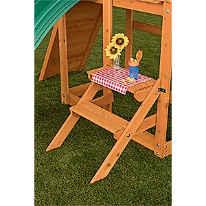 Sky View Cedar Backyard Playset | W: 17'10" D: 9'4" H: 9'9" | w/2-Person Glider & 2 Belt Swings | Binoculars, Steering Wheel & Telescope | Kids Age 3-12 | ASTM Standards | 10-Year Warranty on Wood