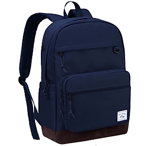 Kasqo Backpack for Men, Vintage School Backpack Bookbag for College Unisex Laptop Backpack Daypack for Work/Travel Navy Blue