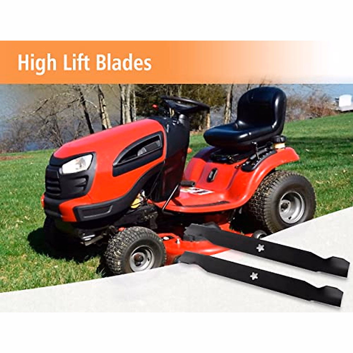 budrash 532138971 Mower Blades for Craftsman/Hus qvarna/Poulan 42" Lawn Tractor, 138498 High Lift Blades for Craftsman LT1000 DYT4000, Hus qvarna YTH18542, Replace 127843 531307224, 2 Pack