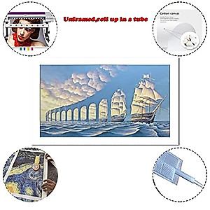 zhoubj Rob Gonsalves Sun Sets Sail Poster Decorative Painting Canvas Wall Art Living Room Posters Bedroom Painting 12x24inch(30x60cm) ZF