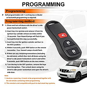 SaverRemotes for Nissan Armada Frontier Murano NV Pathfinder Quest Sentra Titan Versa Xterra Keyless Entry Remote Replacement KBRASTU15 (Pack of 2)