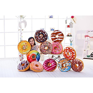 ChezMax Round Doughnut Donut Seat Back Stuffed Cushion Insert Filler Filling Throw Pillow for Bedroom Bedding Bed Room Beach 16 X 16 inch