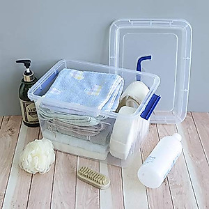 Pekky 12 L Plastic Toys Storage Containers with Lid, Clear Bin Latching Box, Set of 1