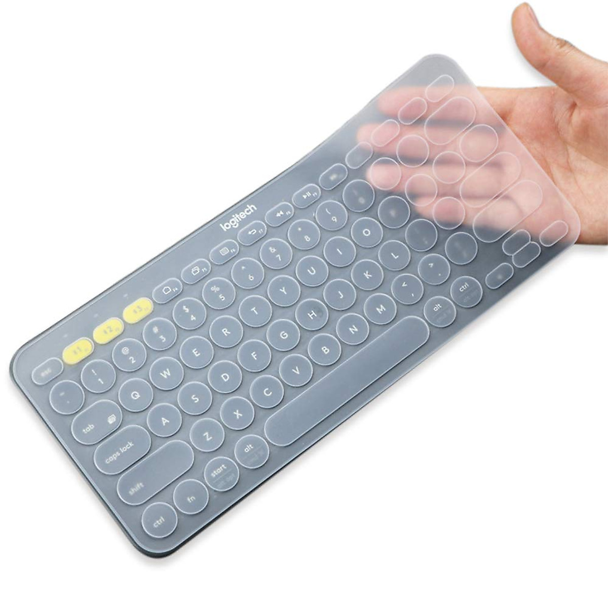 Silicone Keyboard Cover Skin for Logitech K380 & 2023 Pebble Keys 2 K380S Combo for MAC Bluetooth Multi - Device Ultra Thin Protective Keyboard Cover Skin