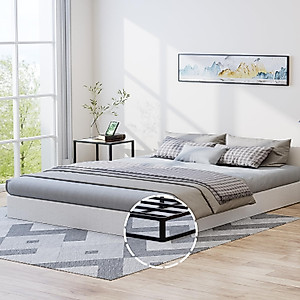 YORMDMO 5 Inch Queen Box Spring, Low Profile Queen Size Box Spring Only, Sturdy Metal Frame Mattress Foundtion, Easy Assembly, Noise-Free