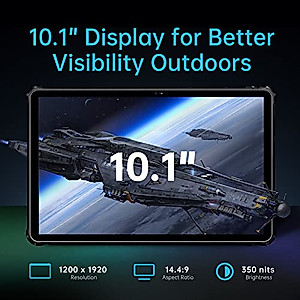 OUKITEL 10in Tablet Android12 20000mAh RT2 Rugged Tablet 8GB+128GB 1TB Tablet, Waterproof Tablet 4G LTE Dual SIM+5G WiFi Smart Tablet 16MP+16MP Camera 33W Fast Charging/IP68/IP69K/OTG/T-Mobile