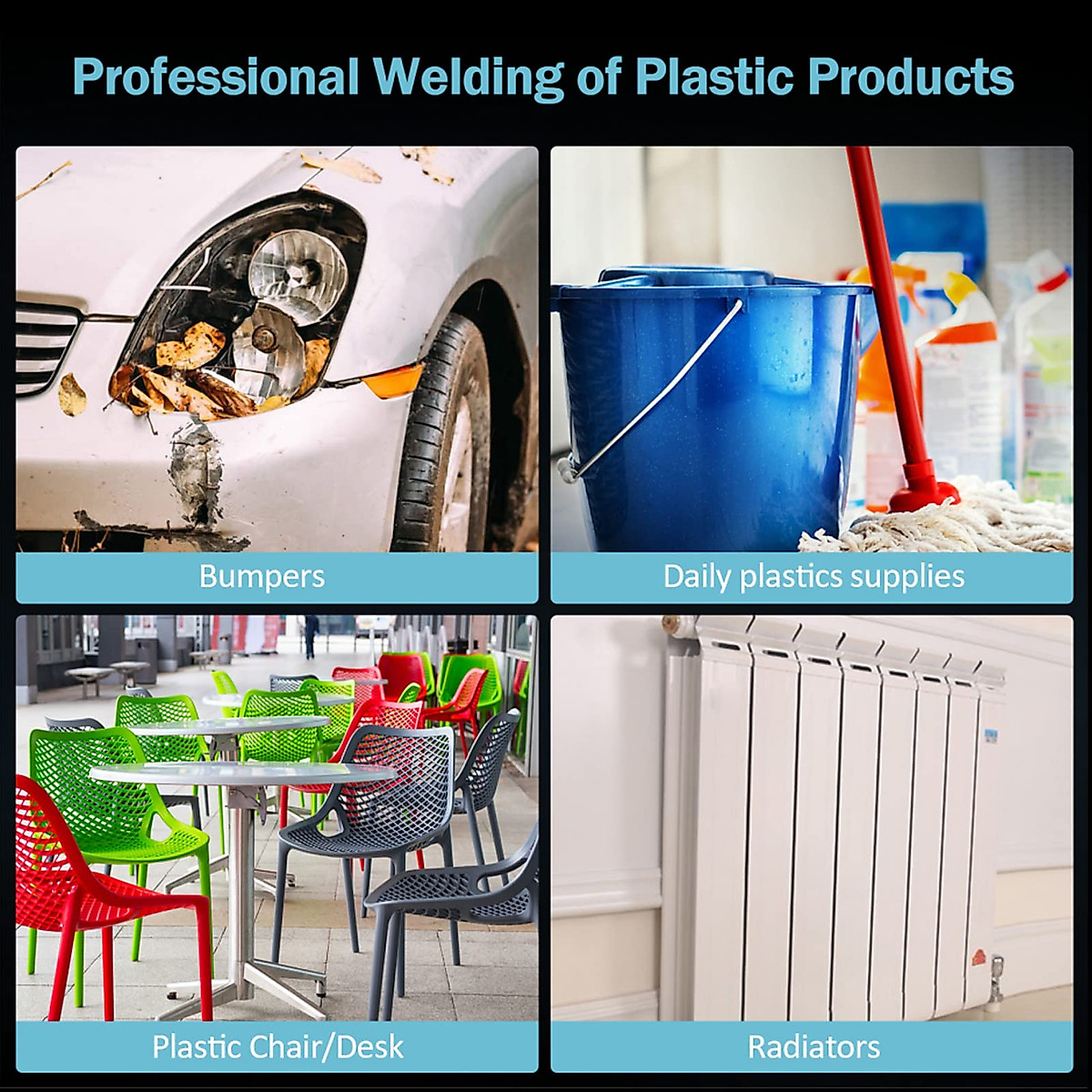 Biitfuu Handheld Welder, Multifunction Traditional Handle, Fast Heating, Antiscald Plastic Welder for Cracks (US Plug 110V)