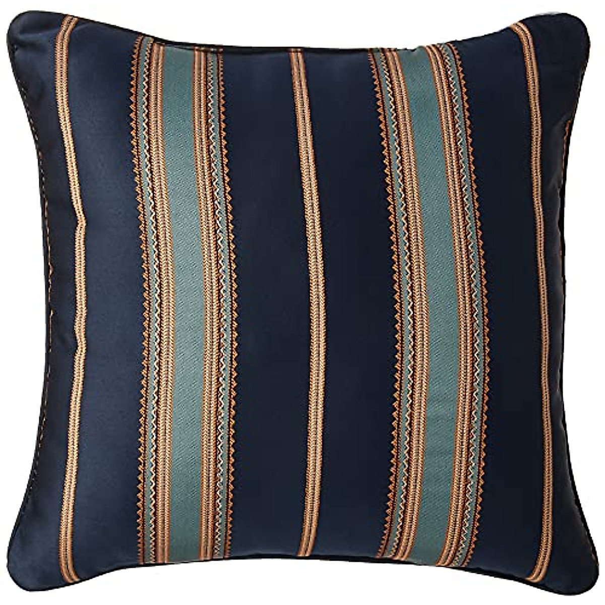 Reaowazo PALMER 20 Inch Square Damask Throw Pillow, Teal Navy Gold