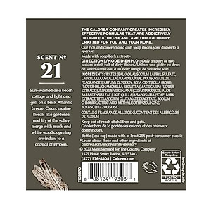 Caldrea Dish Soap, Biodegradable Dishwashing Liquid Made with Soap Bark and Aloe Vera, Rosewater Driftwood Scent, 16 oz