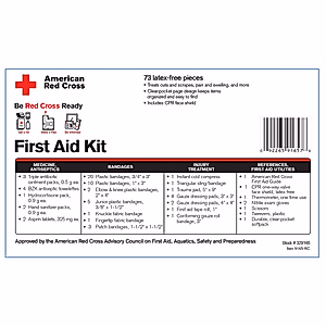 American Red Cross 9165-RC First Aid Only Be Red Cross Ready First Aid Kit, 73 Pieces