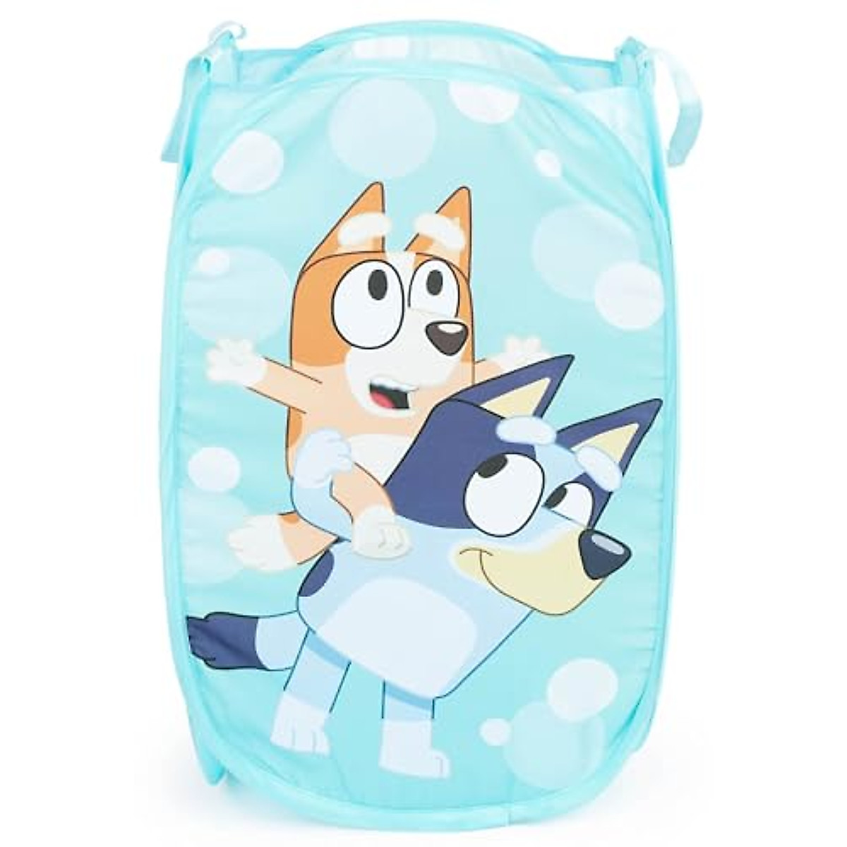 Jay Franco Bluey & Bingo Pop Up Hamper - Mesh Laundry Basket/Bag with Durable Handles - Storage for Clothes or Toys