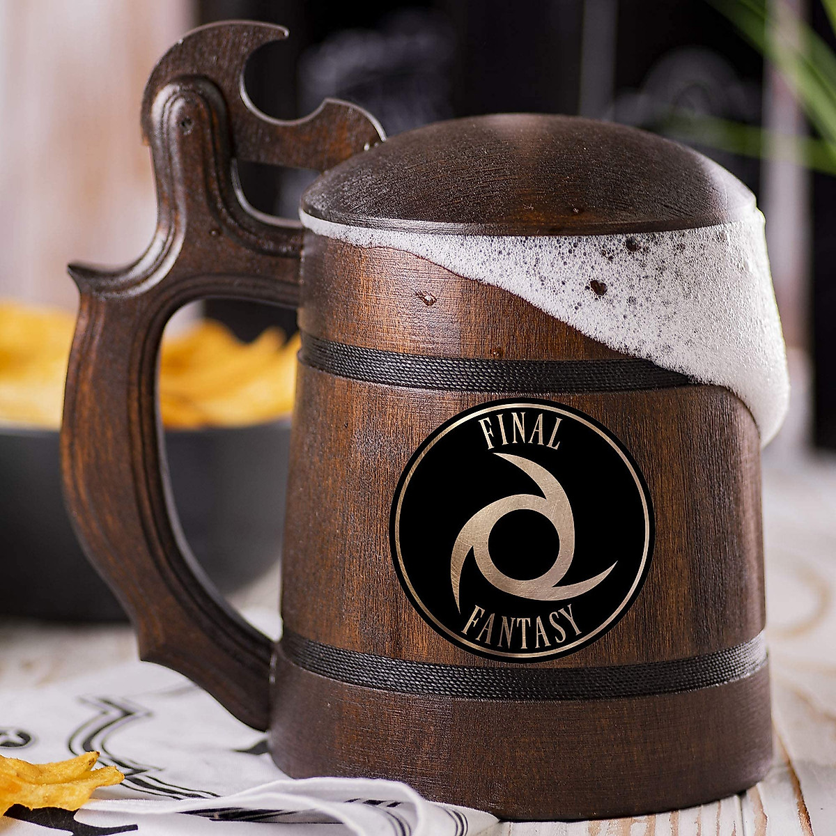 Ninja Beer Mug, FF Beer Stein, Custom Video Gamer Beer Stein, Geek Gift, Personalized Beer Tankard, Gift for Men, Gift for Him