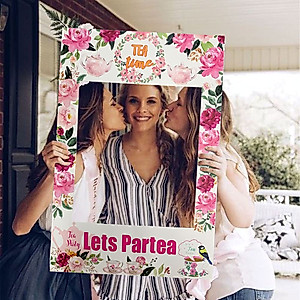 JeVenis Lets Partea Photo Booth Frame Partea Time Party Supplies Tea Party Supplies Lets Partea Photo Booth Props Tea Party Photo Props Tea Theme Bridal Shower Birthday Party Supplies