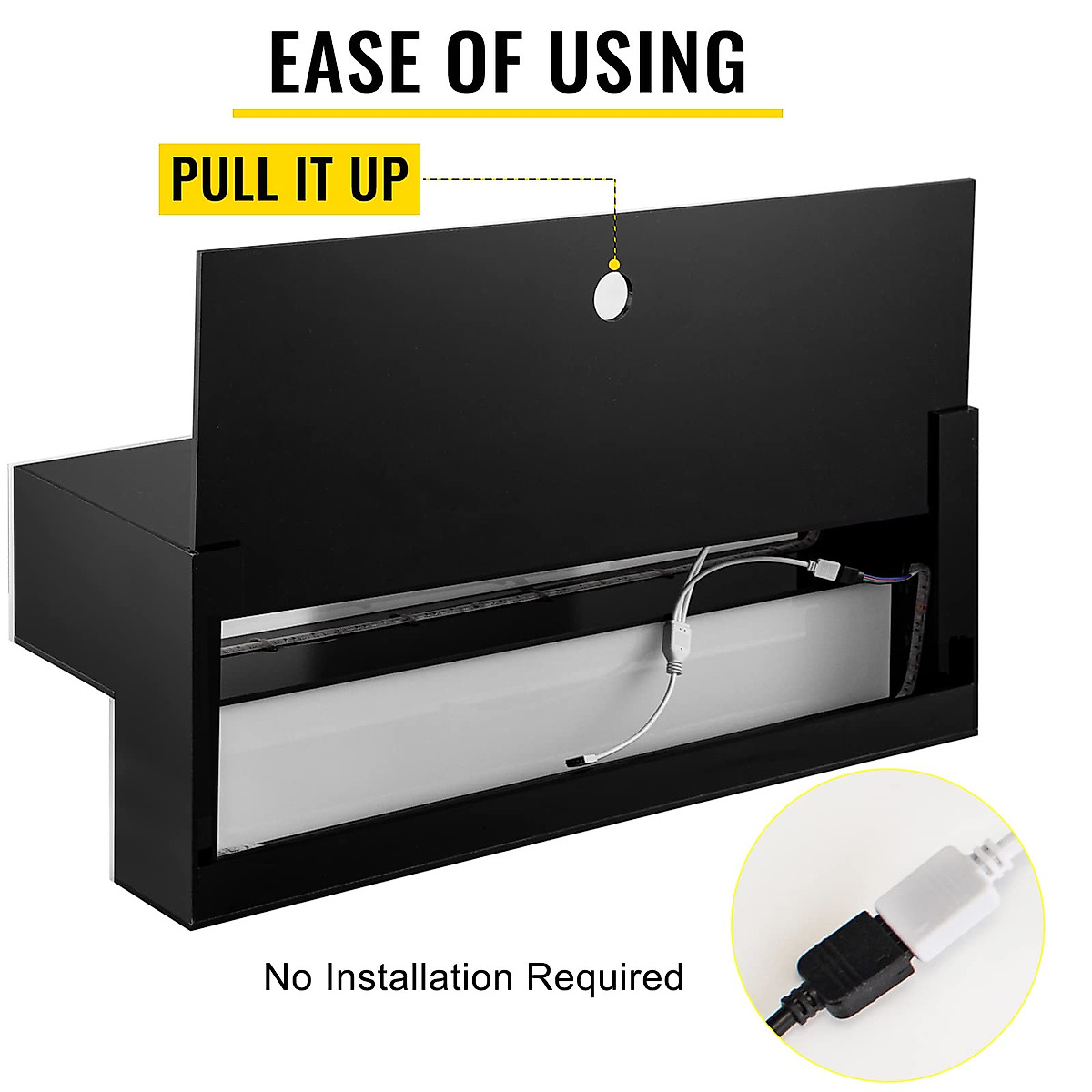 VEVOR LED Lighted Liquor Bottle Display Shelf, 16-inch LED Bar Shelves for Liquor, 2-Step Lighted Liquor Bottle Shelf for Home/Commercial Bar, Acrylic Lighted Bottle Display with Remote & App Control