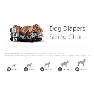Pet Parents Premium Washable Dog Diapers & Extendrs, (3pack) of Female Dog Diapers & Male Dog Diapers, Color: Natural, Size: Large Dog Diapers