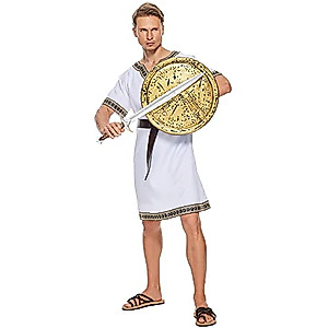 FantastCostumes Unisex Adult's Roman Warrior Costume Halloween Ancient Greek Cosplay Costume, White