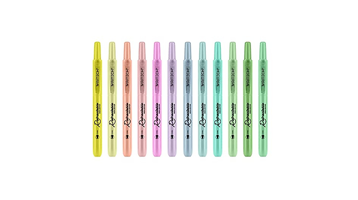 WRITECH Retractable Highlighters - Neutral, No Bleed