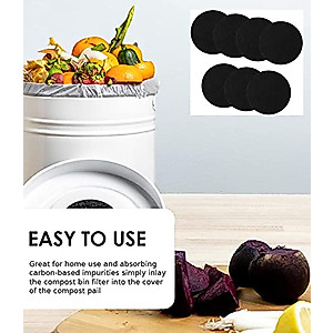 7 Pack Compost Bin Charcoal Filters Round Indoor Kitchen Compost Bucket Activated Charcoal Filters Replacements Sheets (6.7 Inch)