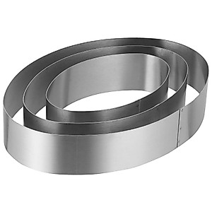 Hemoton 3PCS Cake Ring Stainless Steel Cake Molds Cake & Pastry Rings Oval Mould Cheese Rings Baking Ring Sushi Mold Baking Tool for DIY Home Kitchen Rice Ball Chocolate 3pcs