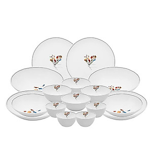 Hankook Chinaware Bouquet of Flowers Dining Set for 4, Dinnerware, Korean Fine Bone-China, Dojagi