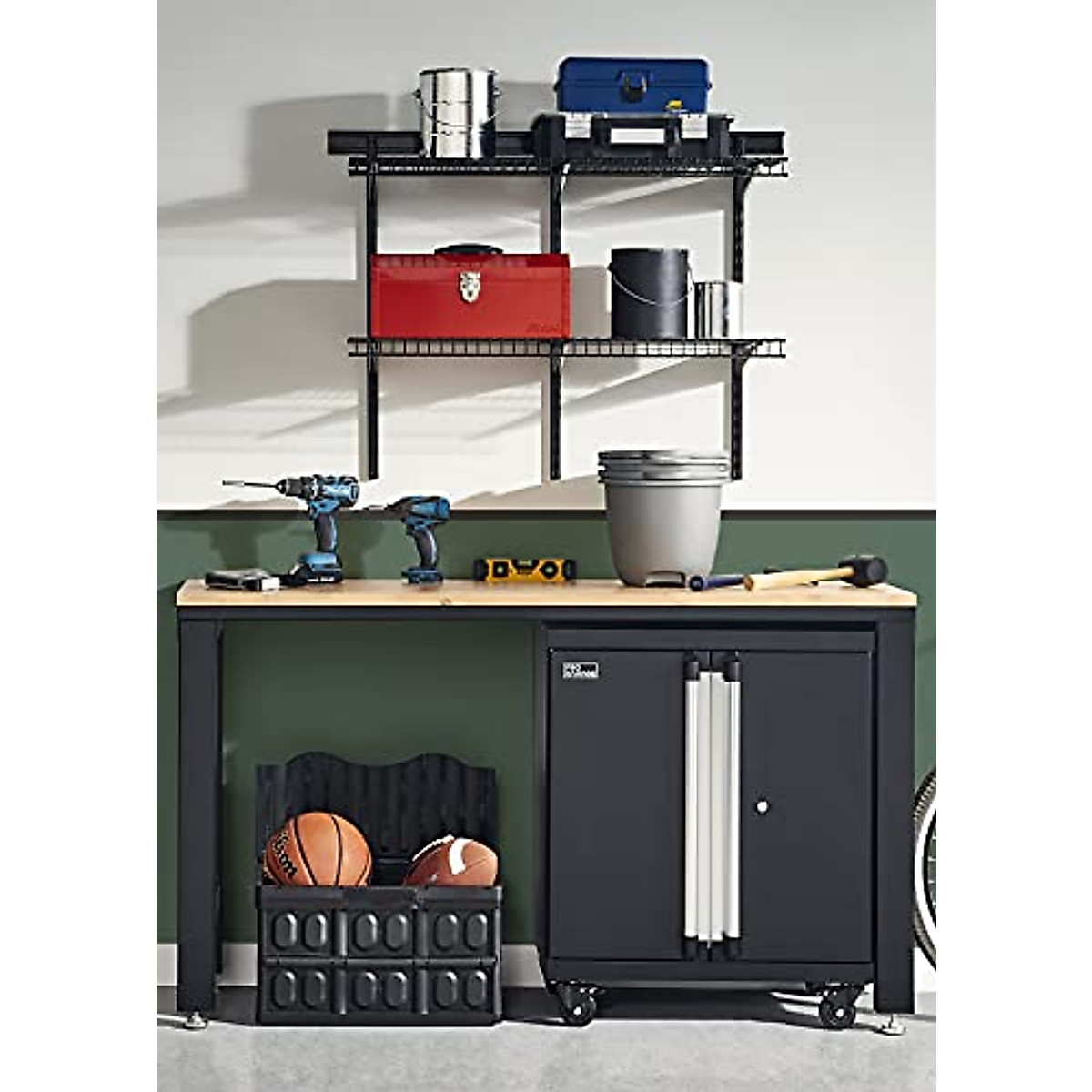 ClosetMaid ProGarage 12 Quart Utility Storage Tote Container, Black