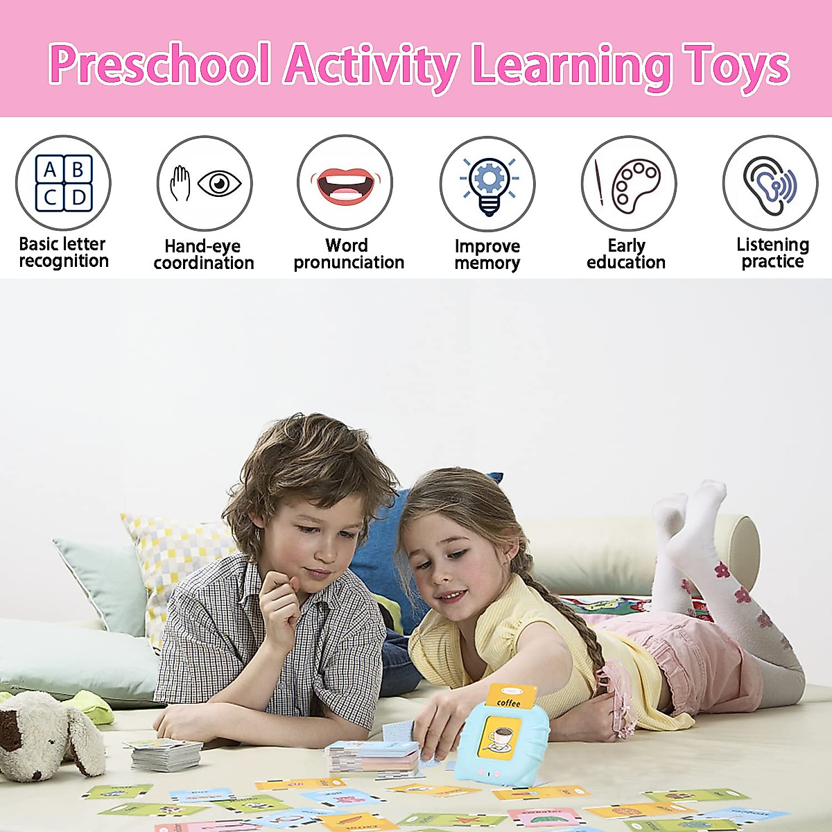 Toys for 2 3 4 5 Year Old Boys and Girls, 384 Sight Words Talking Flash Cards, Autism Sensory Toys for Autistic Children, Speech Therapy Toys Educational Learning Montessori Toys…
