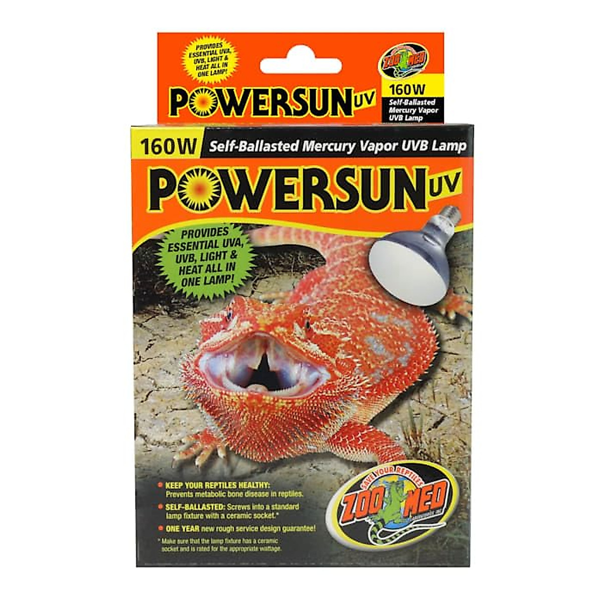Zoo Med PowerSun UV Bulb, 160 Watt