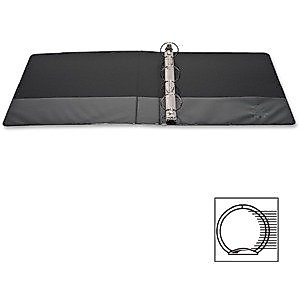 Business Source 1.5-Inch Round Ring View Binder - Black (09954)