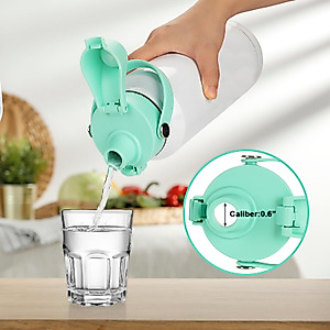 EIPOSAU Spout Lid for YETI Rambler Bottle, BPA Free, Ideal Chug Cap for YETI, Fits 18 26 36 64 oz Bottles, Replacement Lids with Push Button & Lock, Seafoam
