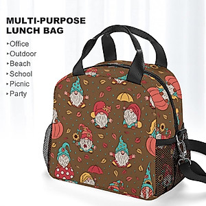 Cute Gnomes Lunch Bag for Women Men, Portable Insulated Lunch Box, Lunch Tote Bag for Work Outdoor