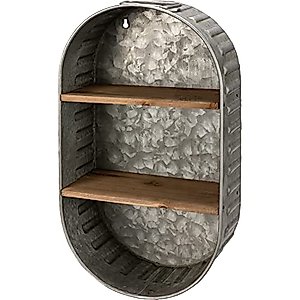 Primitives by Kathy Washtub Wooden Double Shelf 9.50" x 17.25" x 4.50"