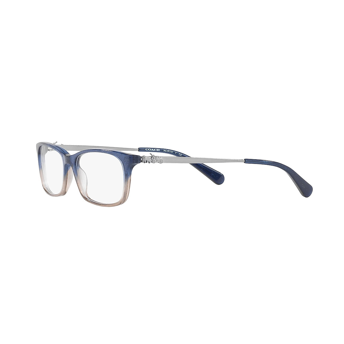 Coach HC6110 Prescription Eyewear Frames, Blue Beige Glitter Gradient/Demo Lens, 50 mm