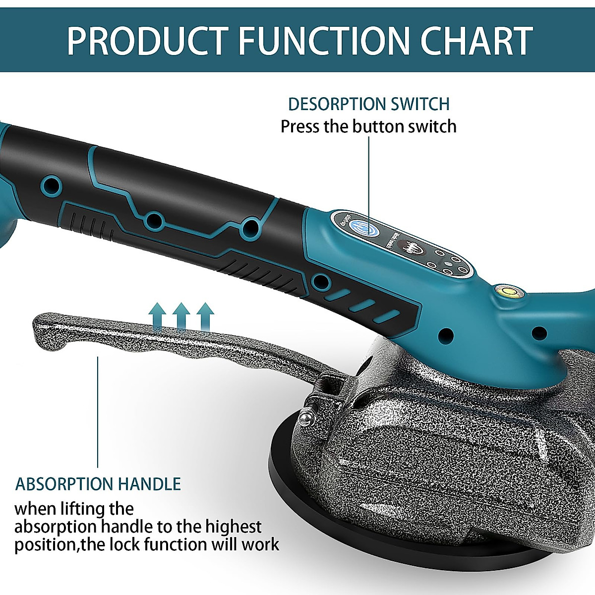 Tile Vibration Tool compatible with Makita 18V Battery, Cordless Tile Vibration Machine with 5 Adjustable Speed & Suction Cup & Digital Display(no battery&charger)