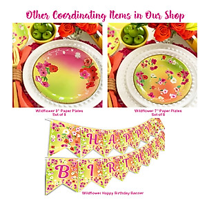 Wildflower Happy Birthday Banner - 40th 50th 60th Birthday Party Supplies - Wildflower Birthday Party Decorations - Wildflower Birthday Party Supplies- Wildflower Birthday