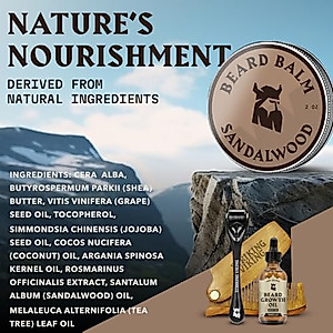 Striking Viking Beard Balm for Men - Leave-in Beard Conditioner & Styling Butter with Natural Argan & Jojoba Oils - Strengthens & Softens - Sandalwood, 2 Ounce (Pack of 1)