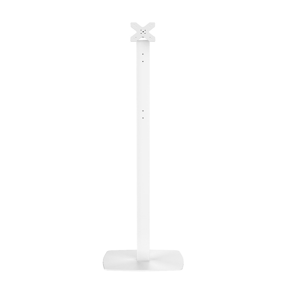 Metal Pole Floor Stand- CTA Premium Thin Profile Retail & Tradeshow Stand with VESA Plate and Base – Compatible with CTA’s Locking Mount (PAD-PARAW) or Any VESA Compatible Mount (ADD-CHKW) - White