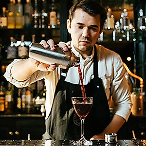 Aolzg Cocktail Shaker, 18oz Martini Shaker, Cocktail Stainless Steel Wine Shaker with Strainer and Lid Top,Drink Shaker, Martini Shaker and Strainer, Cocktail Shaker Set, Shakers Bartending,(550ml）