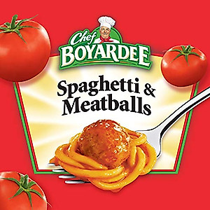 Chef Boyardee Spaghetti & Meatballs in Tomato Sauce, 7.5-Ounce Microwavable Bowls (Pack of 12)