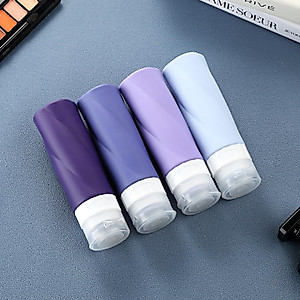 Gemice Travel Bottles for Toiletries, 3oz Tsa Approved Travel Size Containers BPA Free Leak Proof Travel Tubes Refillable Liquid Travel Accessories with Clear Toiletry Bag (4 Pack)