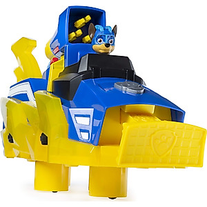 Paw Patrol, Mighty Pups Charged Up Chase Transforming Deluxe Vehicle Preschool Toy with Lights and Sounds