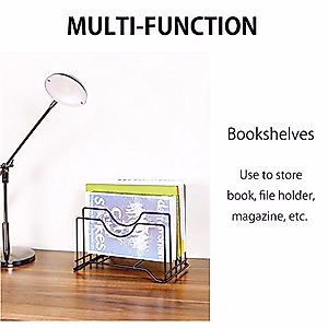 Stainless Iron Cutting Board Holder, Cutting Board Storage Organizer , Pot Lid Rack Organizer Kitchen Cabinet Rack Storage with 4 Sectional (Black)