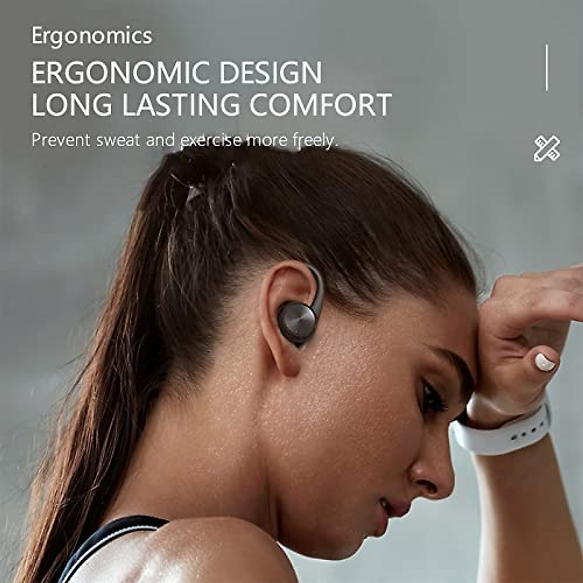 Bluetooth Headphones, Wireless Earbuds, True Wireless Earbuds, Sports Earphones, Over-Ear Earhooks Headset with Led Display, Sweatproof Earphones for Workout