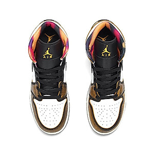 Nike Big Kid's Jordan 1 Mid SE Wear Away Black/Taxi-White-Sail (DQ8418 071) - 4